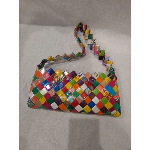 other | Bags | Gum Candy Wrapper Upcycled Shoulder Purse Y2k Multi ...